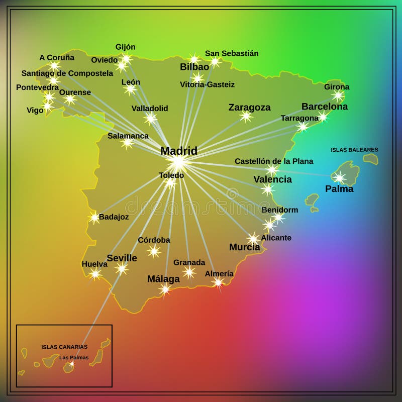 Spain map illustration. stock illustration. Illustration of isolated ...