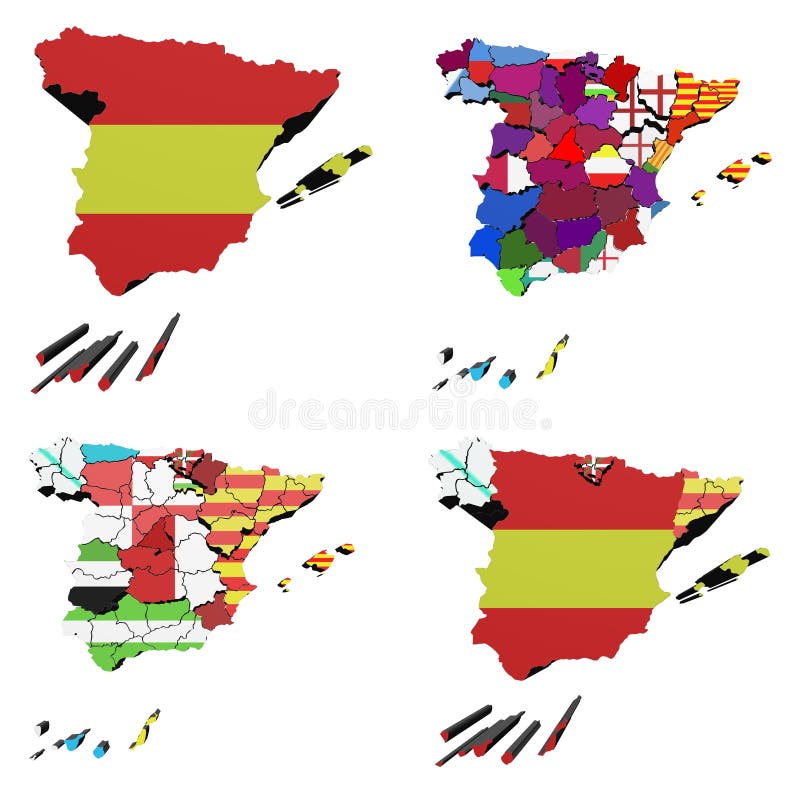 Map of Spain stock illustration. Illustration of extremadura - 34127949