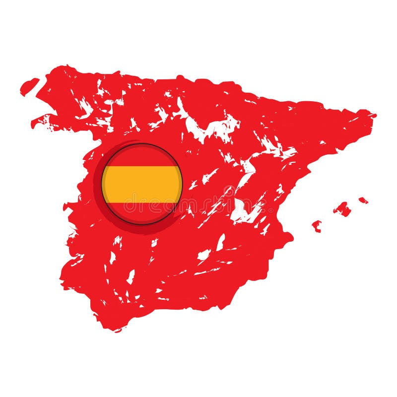 Map of Spain with a label stock vector. Illustration of cartography ...