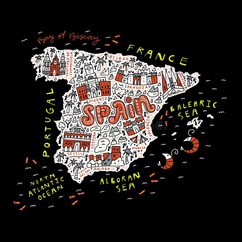 Cartoon Map Spain Stock Illustrations – 682 Cartoon Map Spain Stock ...