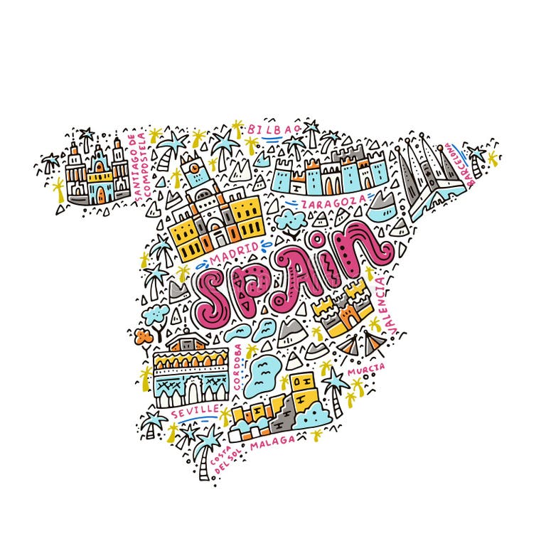 Cartoon Map Spain Stock Illustrations – 1,223 Cartoon Map Spain Stock ...