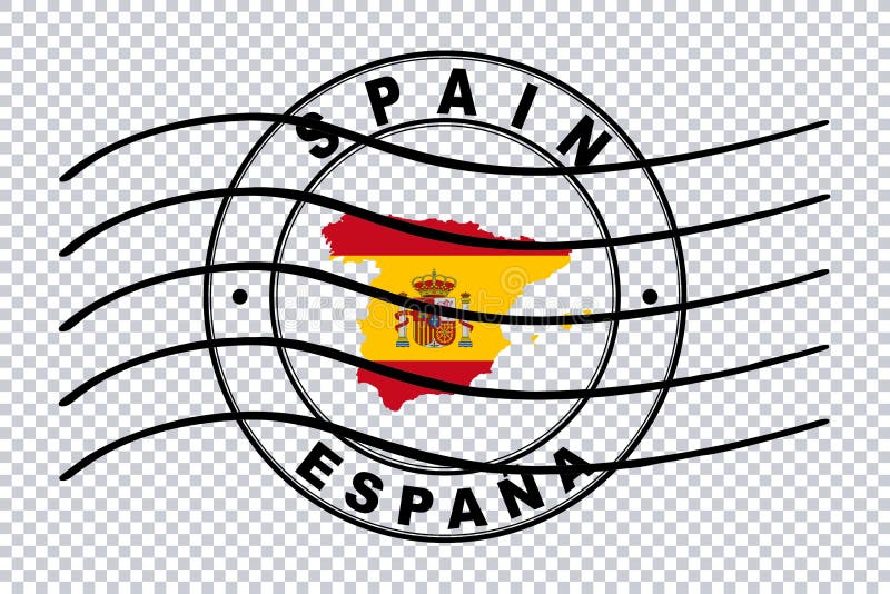 Map of Spain, Postal Passport Stamp, Travel Stamp Stock Illustration ...