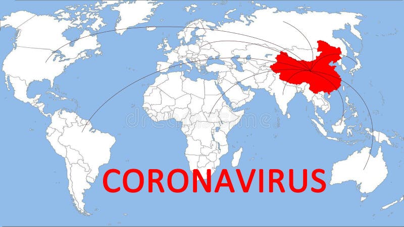 Map of the Spread of Coronavirus from China Stock Illustration ...