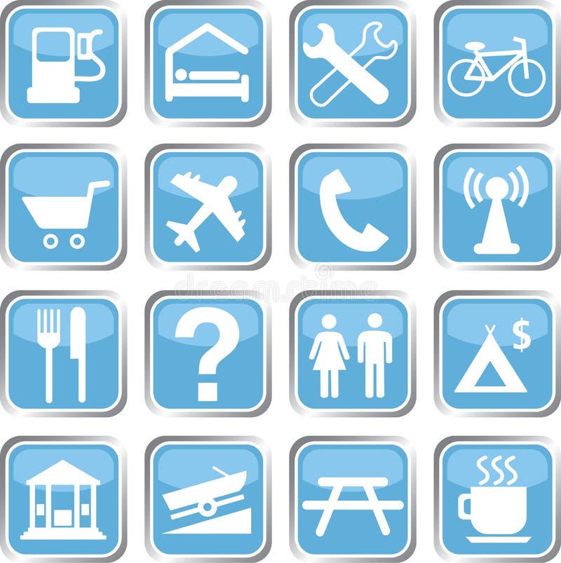 Map square icon set stock illustration. Illustration of restaurant ...