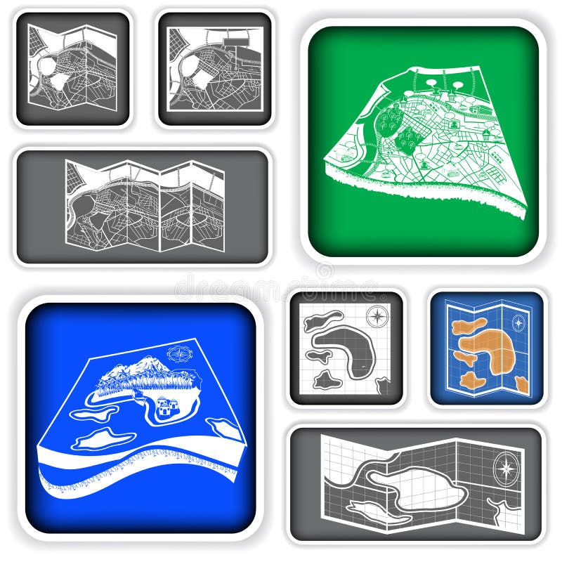 Map squared icons stock vector. Illustration of travel - 30844728
