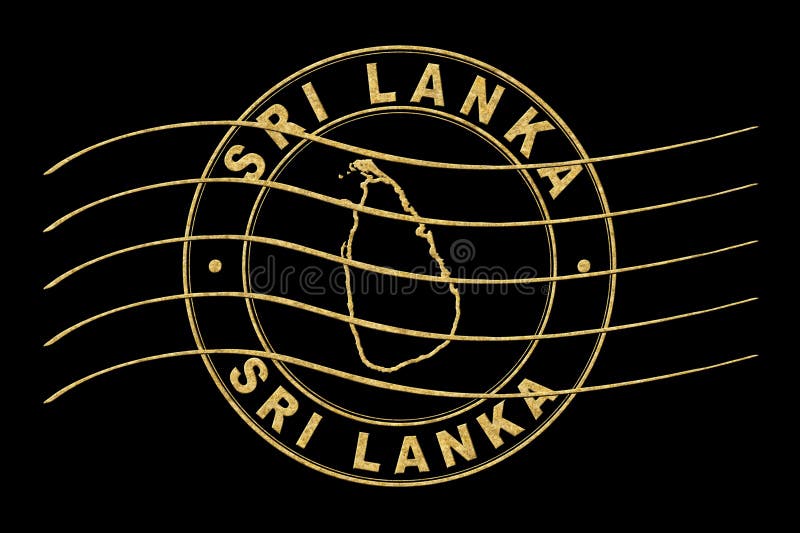 Map of Sri Lanka, Postal Passport Stamp, Travel Stamp Stock ...