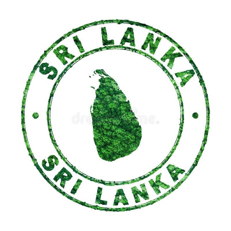 Map of Sri Lanka, Postal Stamp, Sustainable Development, CO2 Emission ...