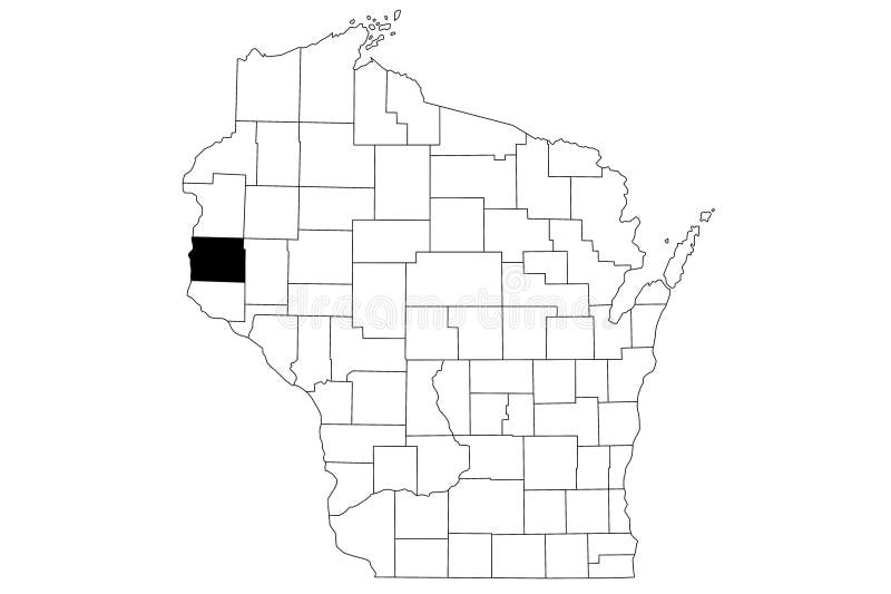Map of St Croix County in Wisconsin State on White Background. Single ...