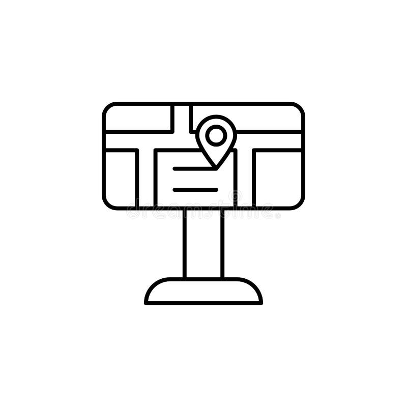 Map, Stand Icon. Simple Line, Outline Vector Elements of City for Ui ...