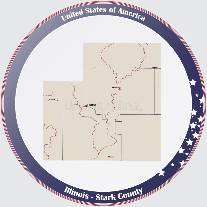 Map of Stark County in Illinois Stock Vector - Illustration of green ...