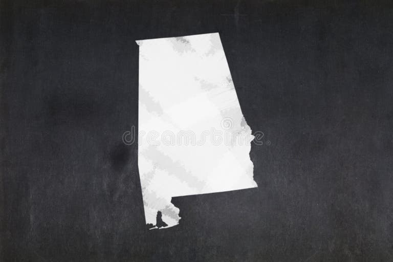 Map of the State of Alabama Drawn on a Blackboard Stock Image - Image ...