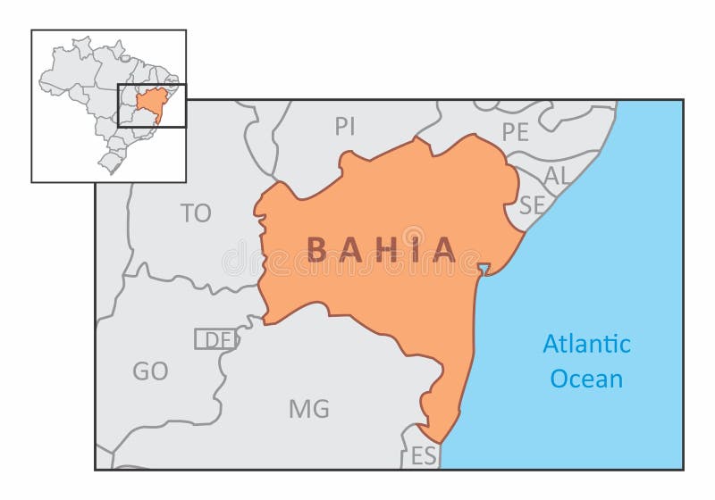 State of Bahia map stock illustration. Illustration of department ...