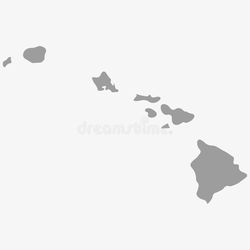 Map of Hawaii with shadow stock vector. Illustration of shade - 84427877