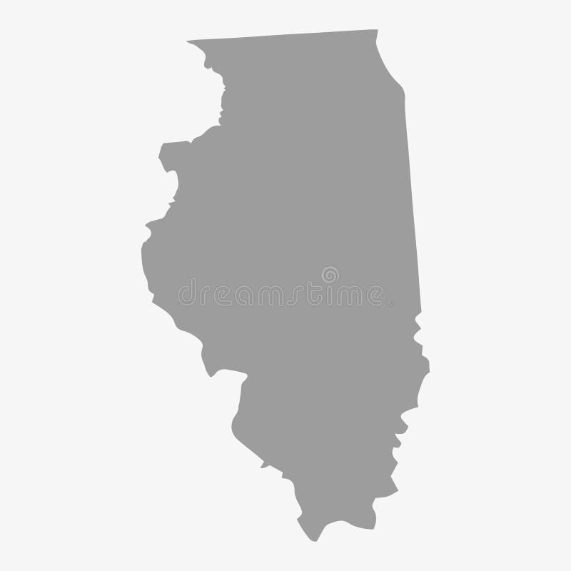 Map the State of Illinois in Gray on a White Background Stock ...