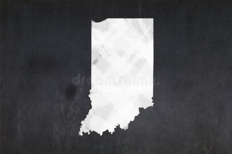 Map of the State of Indiana Drawn on a Blackboard Stock Photo - Image ...