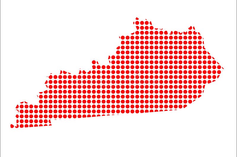 Red Dot Map of Kentucky stock vector. Illustration of states - 116030384