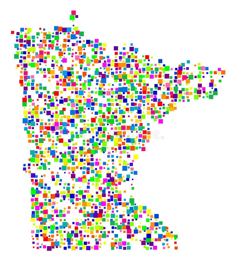 Map of the State Minnesota (US). Stock Vector - Illustration of federal ...