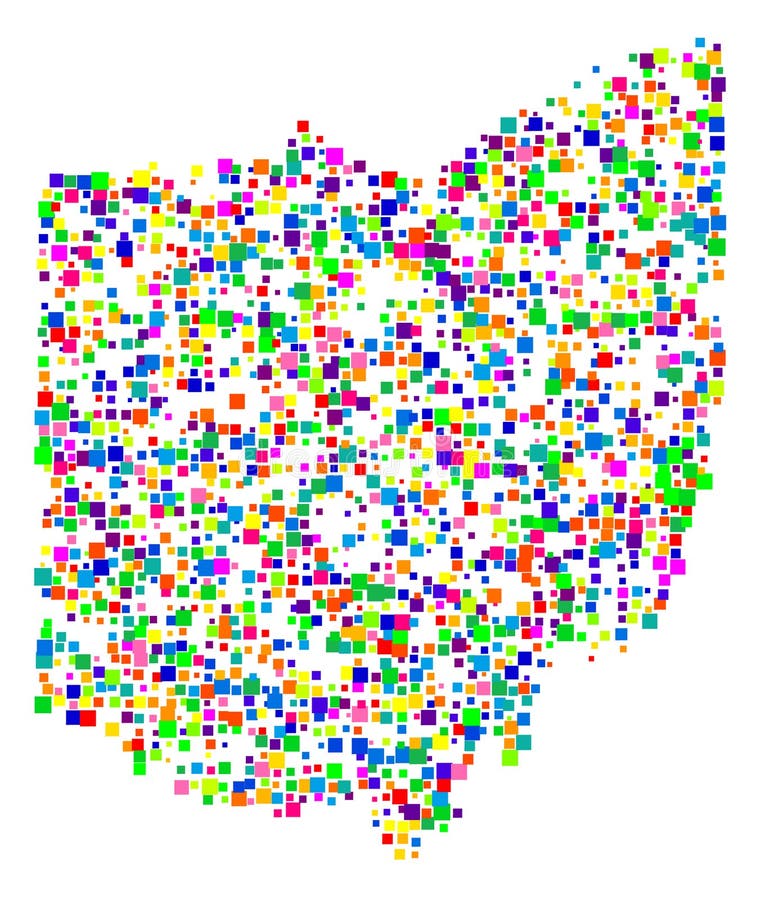Map of the State Ohio (US). Stock Vector - Illustration of topo, states ...