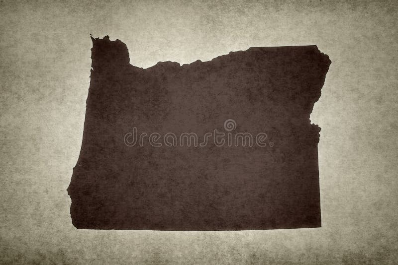 Map of the State of Oregon on an Old Paper Stock Image - Image of ...