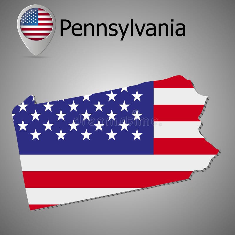 Pennsylvania Outline Map And Flag Stock Vector - Illustration of state ... Pennsylvania Outline Map And Flag Stock Vector - Illustration of state ...