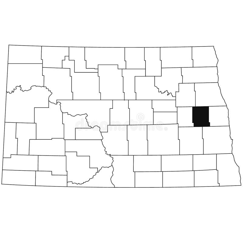 Map of Steele County in North Dakota State on White Background. Single ...