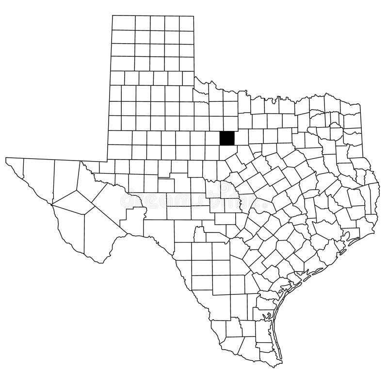 Map of Stephens County in Texas State on White Background. Single ...