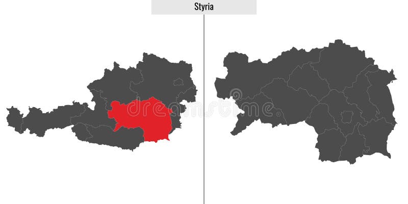 Map of Styria State of Austria Stock Vector - Illustration of province ...