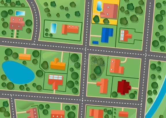 Map of suburb district stock vector. Illustration of country - 23795694