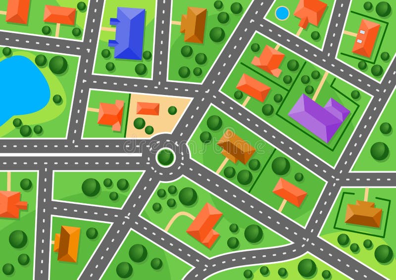 Map of suburb district stock vector. Illustration of country - 23795694