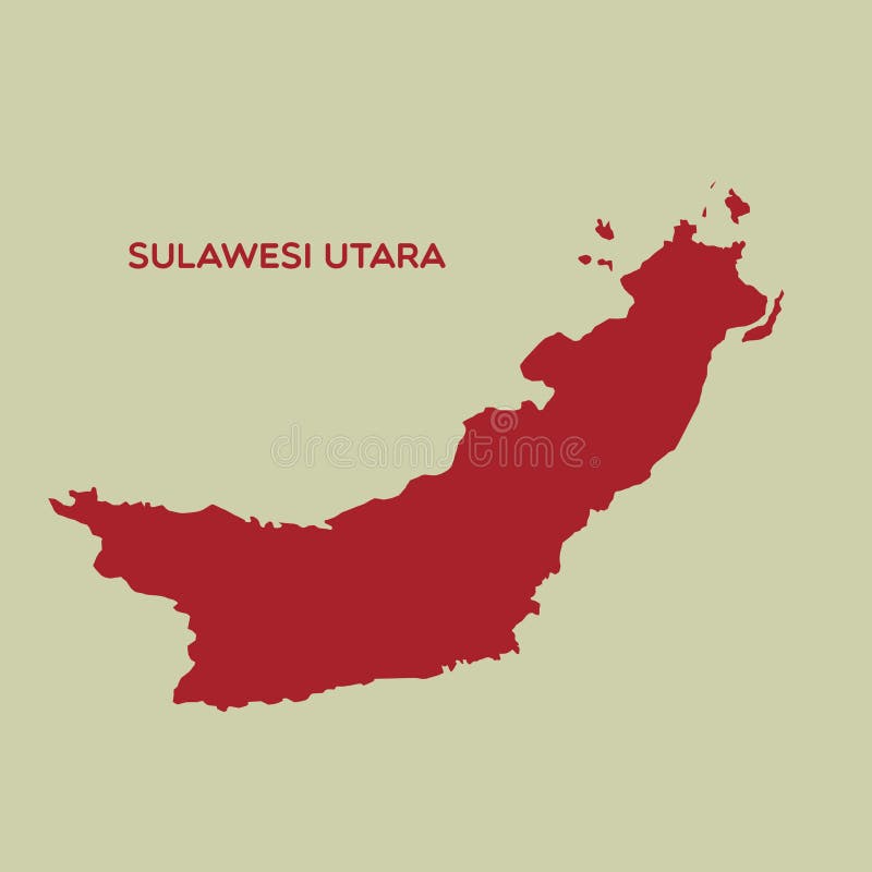 Map of Sulawesi Utara. Vector Illustration Decorative Design Stock ...