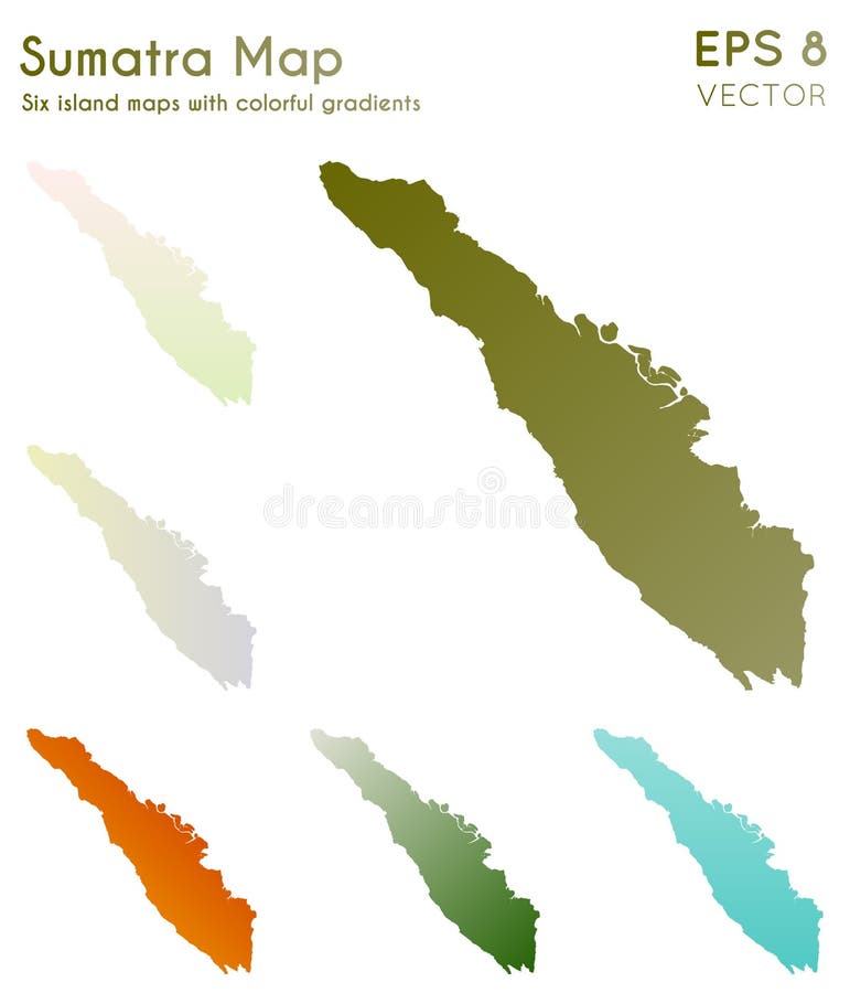 Map of Sumatra with Beautiful Gradients. Stock Vector - Illustration of ...