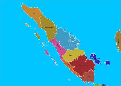 Map of Sumatra Island Indonesia Stock Illustration - Illustration of ...