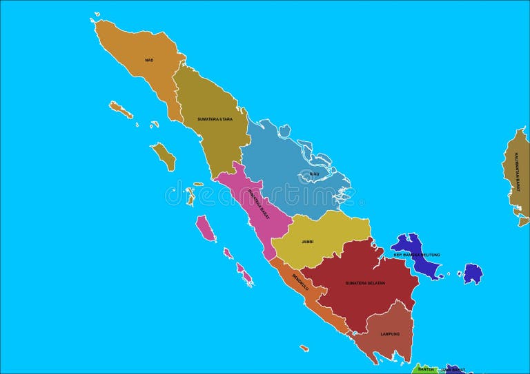Map of Sumatra Island Indonesia Stock Illustration - Illustration of ...