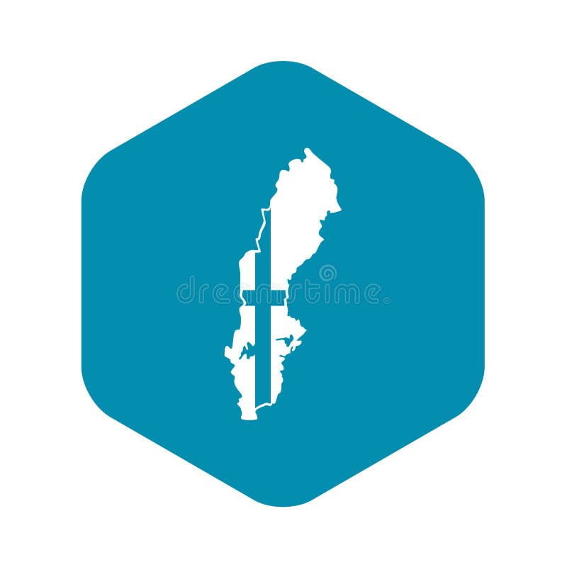 Map of Sweden Icon, Simple Style Stock Vector - Illustration of ...