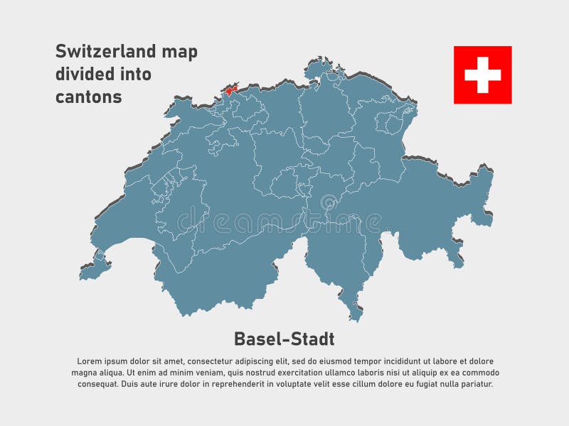Map Switzerland - Canton of Basel-Stadt Stock Illustration ...