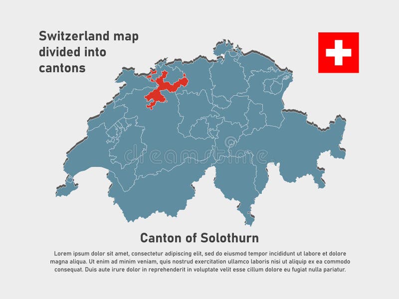 Map Switzerland - Canton of Solothurn Stock Illustration - Illustration ...