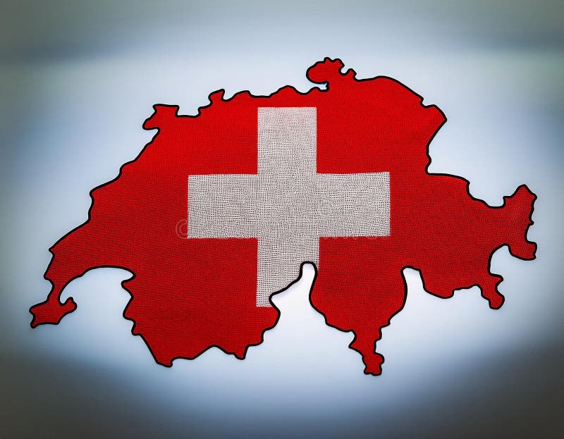 Map of Switzerland with Flag Stock Illustration - Illustration of logo ...