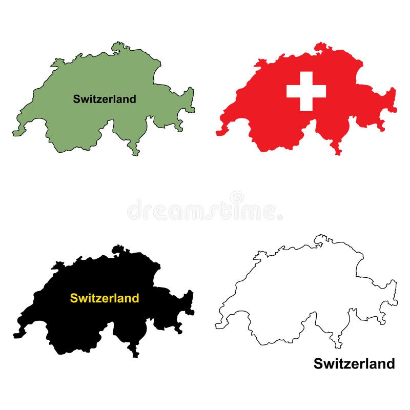 Map of Switzerland stock vector. Illustration of land - 359564332