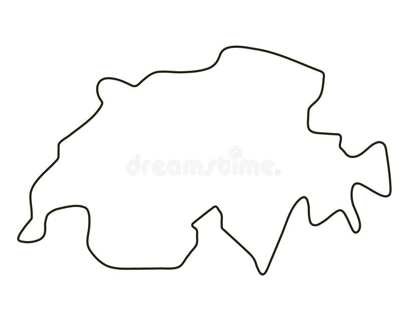 Map of Switzerland. Outline Map Vector Illustration Stock Vector ...
