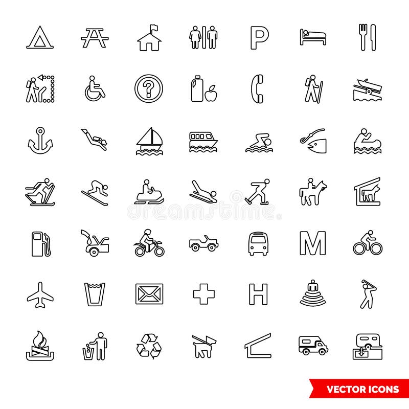 Map symbols stock vector. Illustration of color, element - 16580121