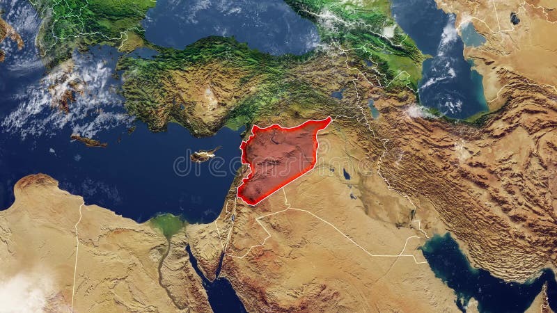 Map of Syria and borders stock footage. Video of israel - 100794452