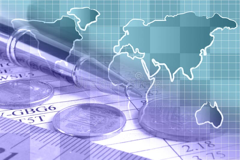 Map, table and coins stock photo. Image of corporate - 159726434