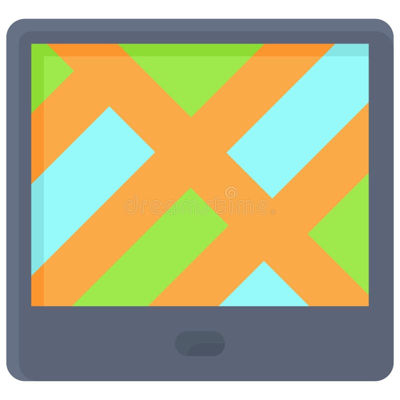 Map on Tablet Icon, Location Map and Navigation Vector Stock Vector ...