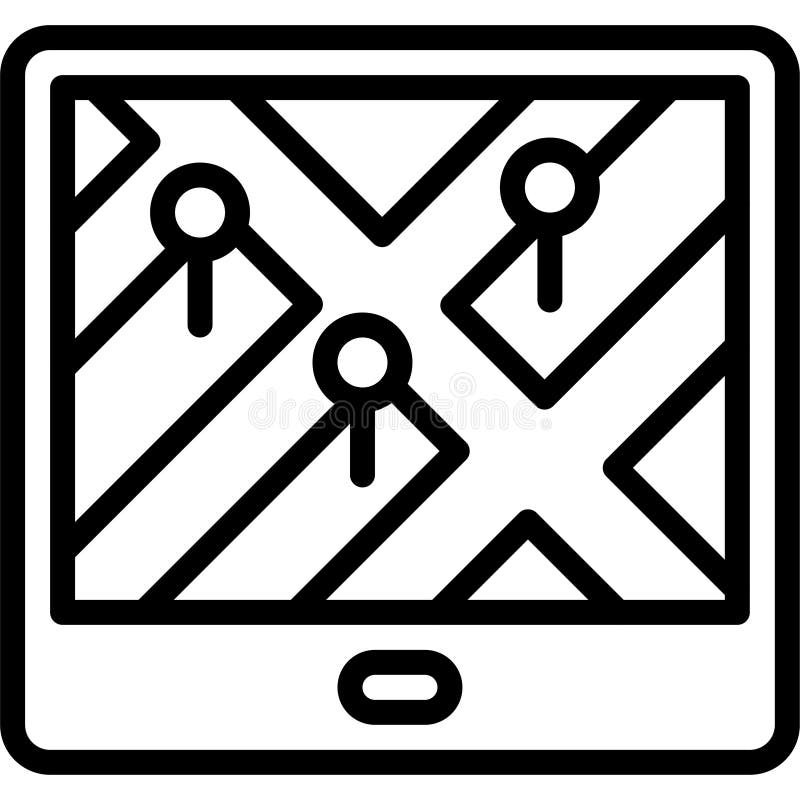 Map on Tablet Icon, Location Map and Navigation Vector Stock Vector ...