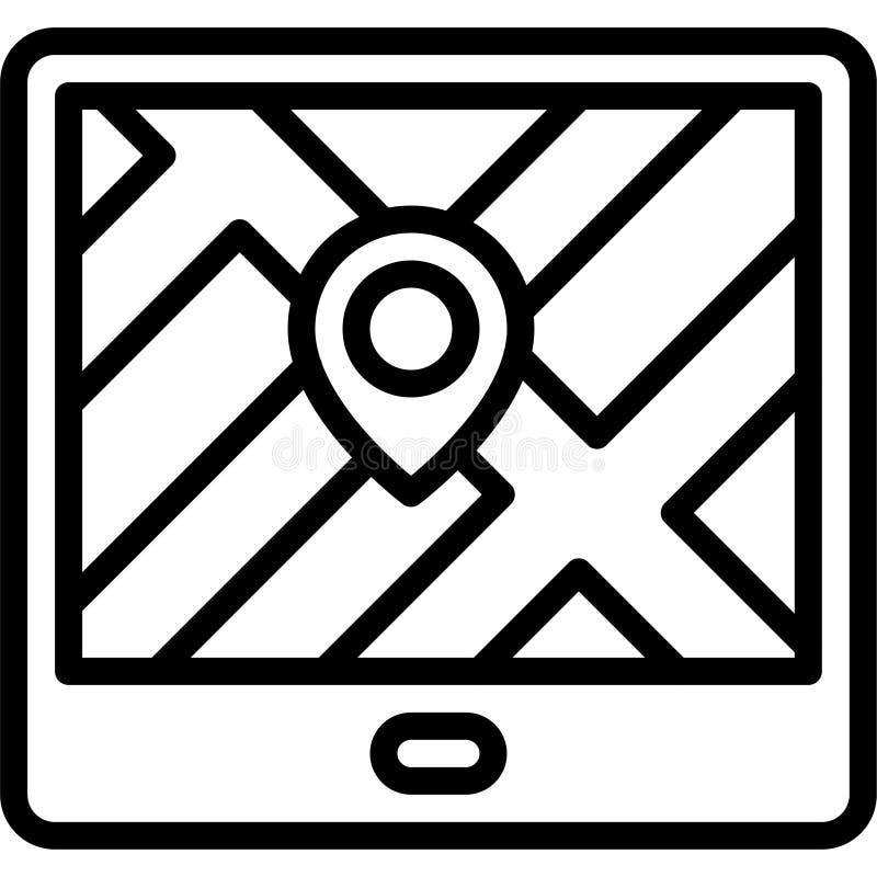 Map on Tablet Icon, Location Map and Navigation Vector Stock Vector ...