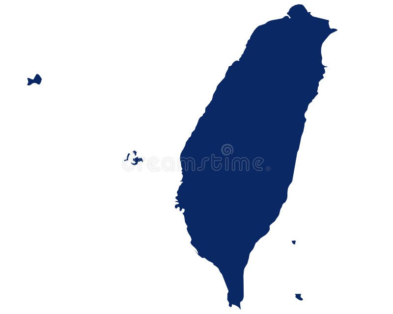 Map of Taiwan in Blue Colour Stock Vector - Illustration of tourism ...