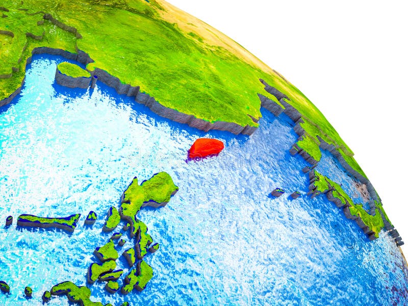 Map of Taiwan on 3D Earth stock illustration. Illustration of asian ...