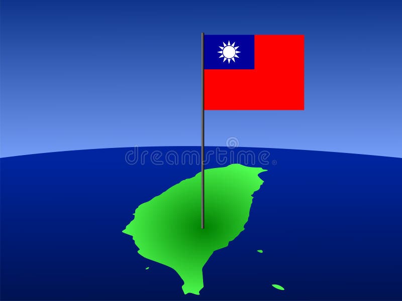 Map of Taiwan with flag stock vector. Illustration of drawing - 3034989