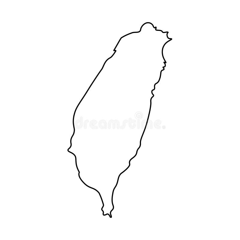 Map of Taiwan - outline stock illustration. Illustration of line ...