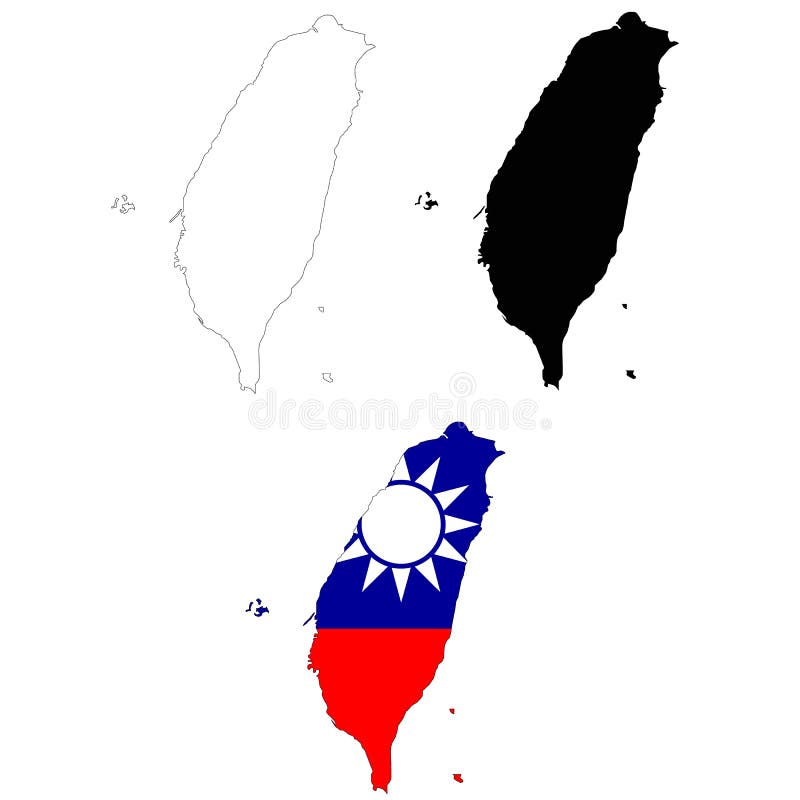 Map Taiwan on White Background. Taiwan Map Outline Stock Illustration ...